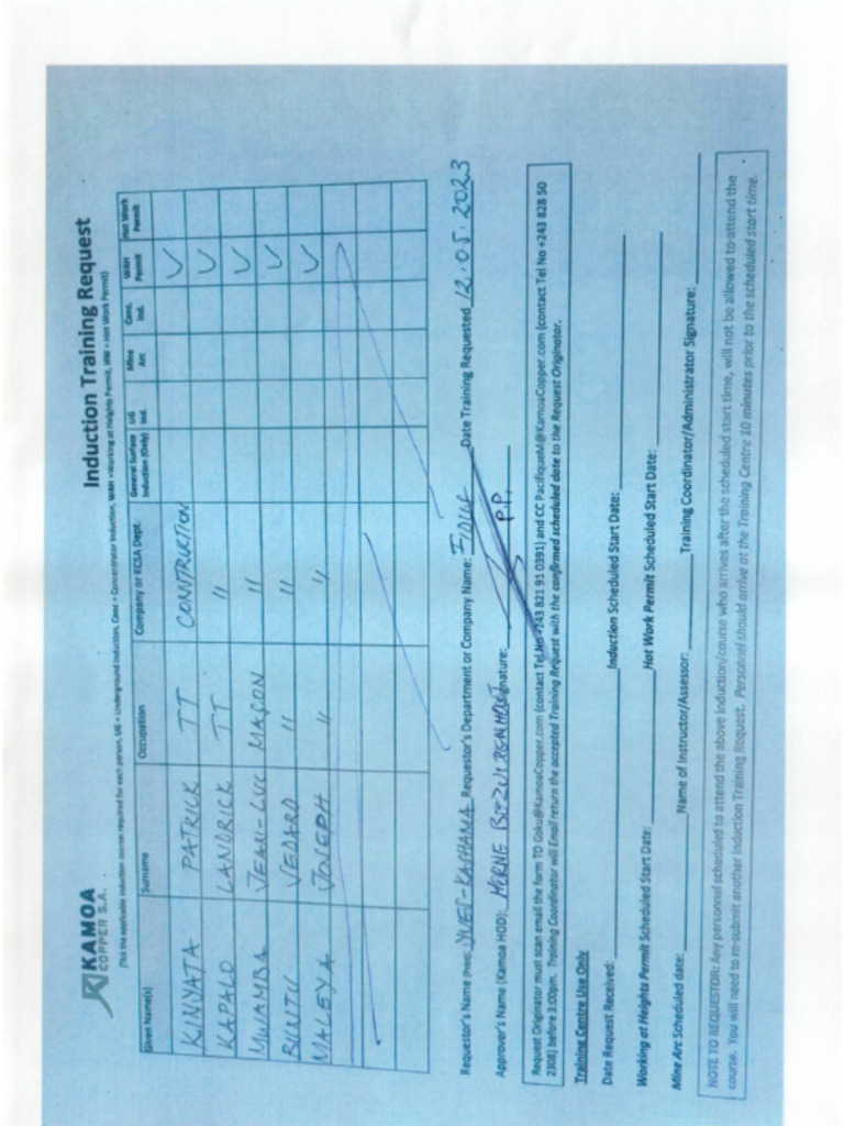 Fidus WAH Training Request | PDF