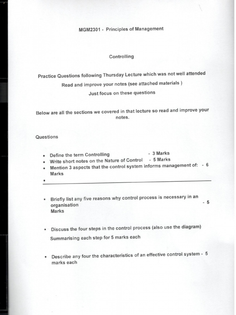 Controlling Plus Review Questions | PDF