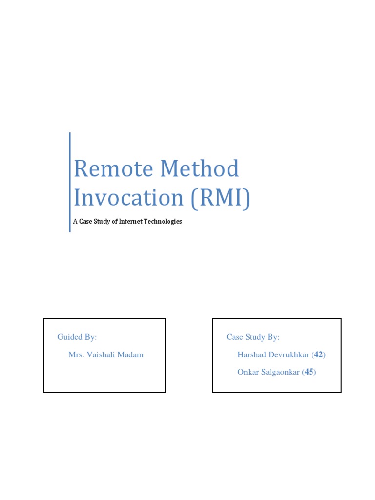 Remote Method Invocation Rmi Pdf Common Object Request Broker Architecture Java Virtual