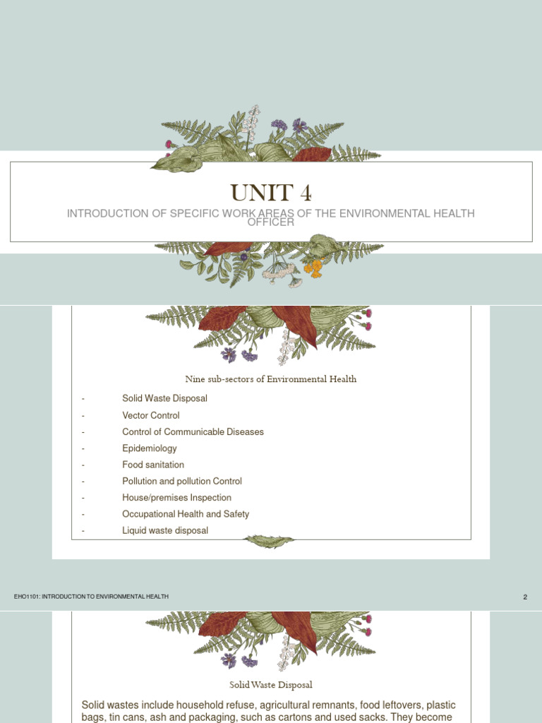 EHO 1101 - Class 7 Slides | PDF