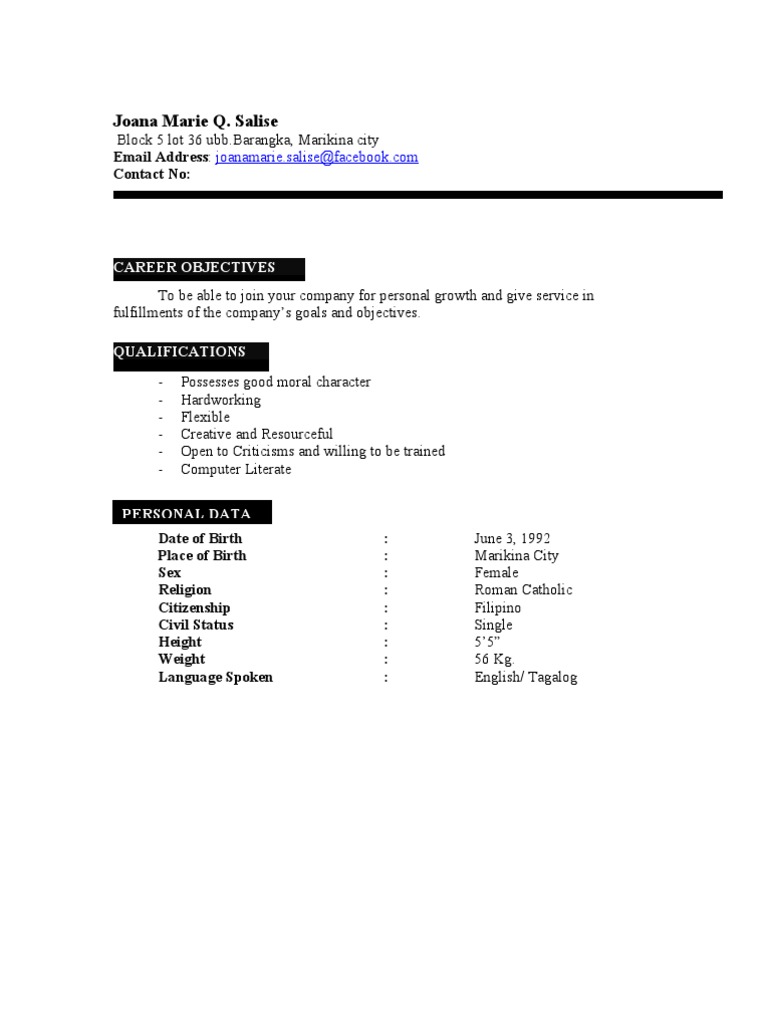 Joana Resume | PDF | Wellness