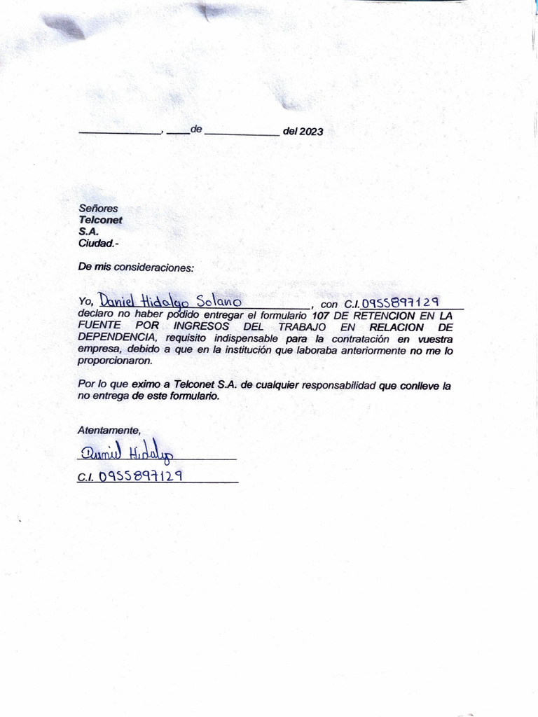 Formulario 107 | PDF