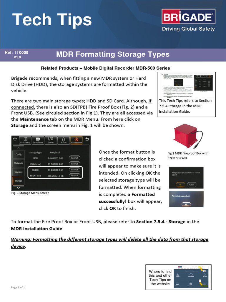009tech Tips MDR Formatting Storage Types v1.0 | PDF