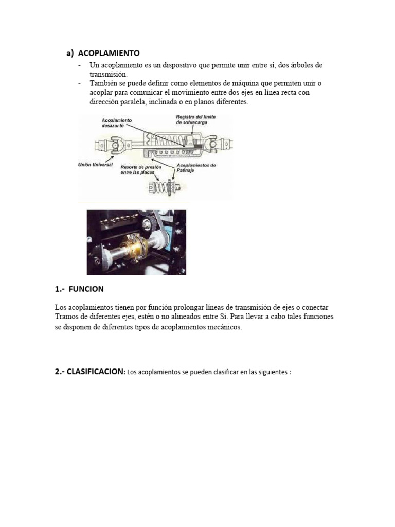 ACOPLAMIENTO | PDF | Engranaje | Eje