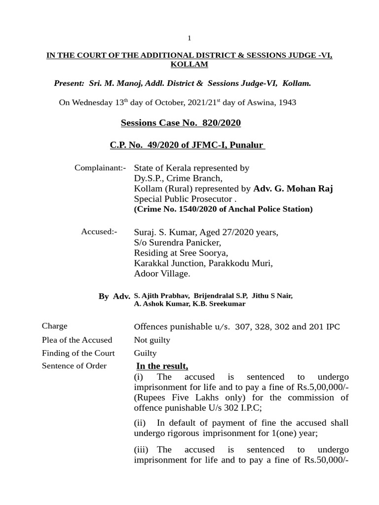 Uthra Murder Judgement 1 | PDF | Elisa | Chromatography