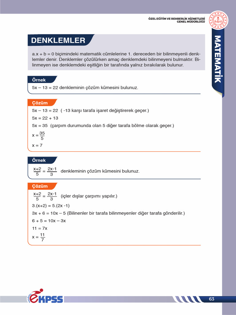Denklemler | PDF