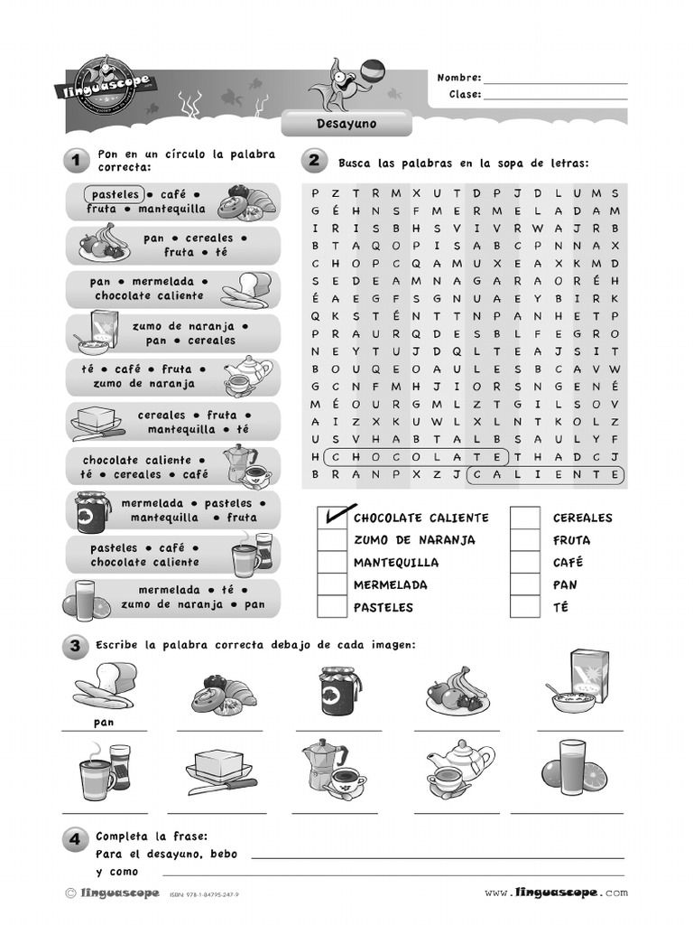 El Desayuno Worksheet | PDF