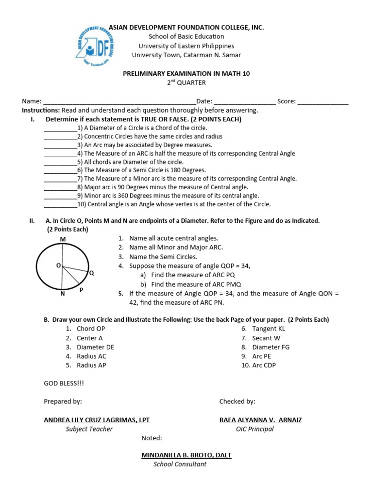 q2 Prelim Exam Grade 10 | PDF