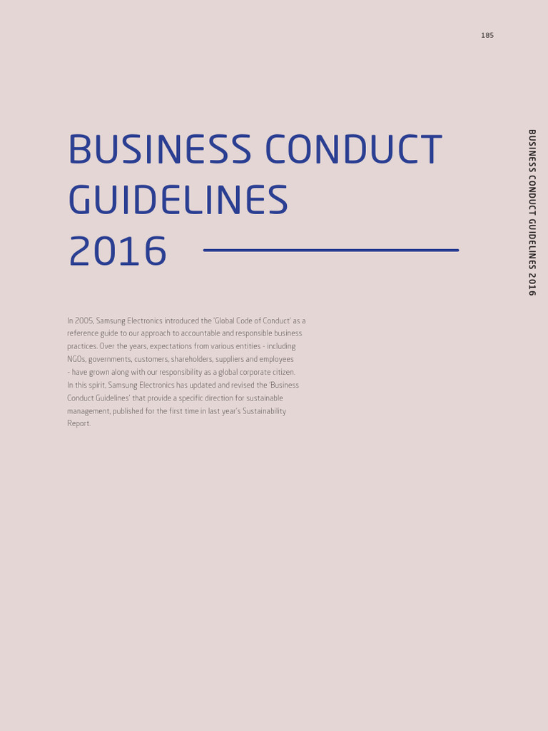 26 SAMSUNG Business Conduct Guidelines 2016 | PDF