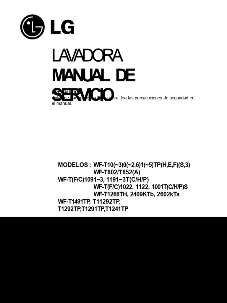 Lavadora Manual de Servicio | PDF | Detergente | Lavadora