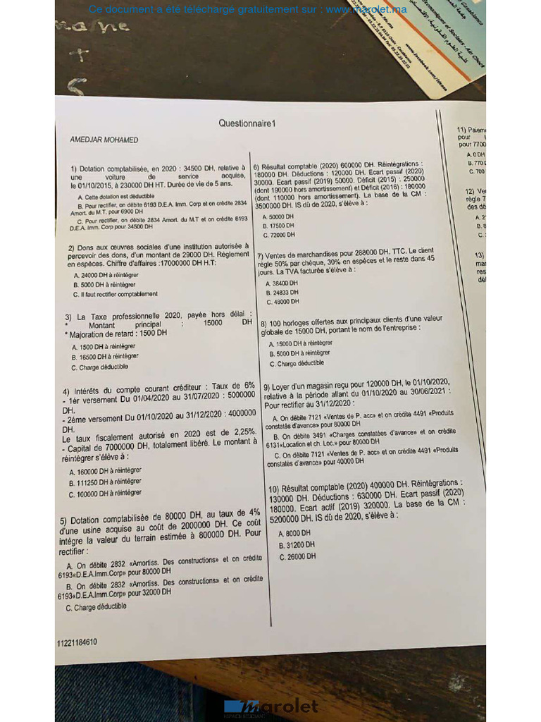 Fiscalité - Examen 22 - 23 | PDF