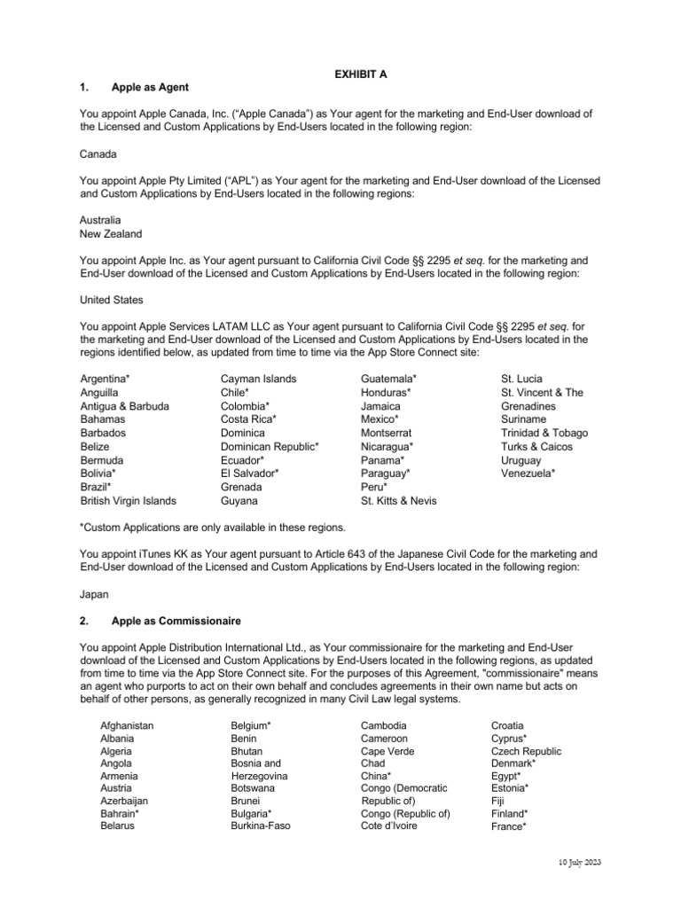 Apple Agency & Tax Agreement | PDF
