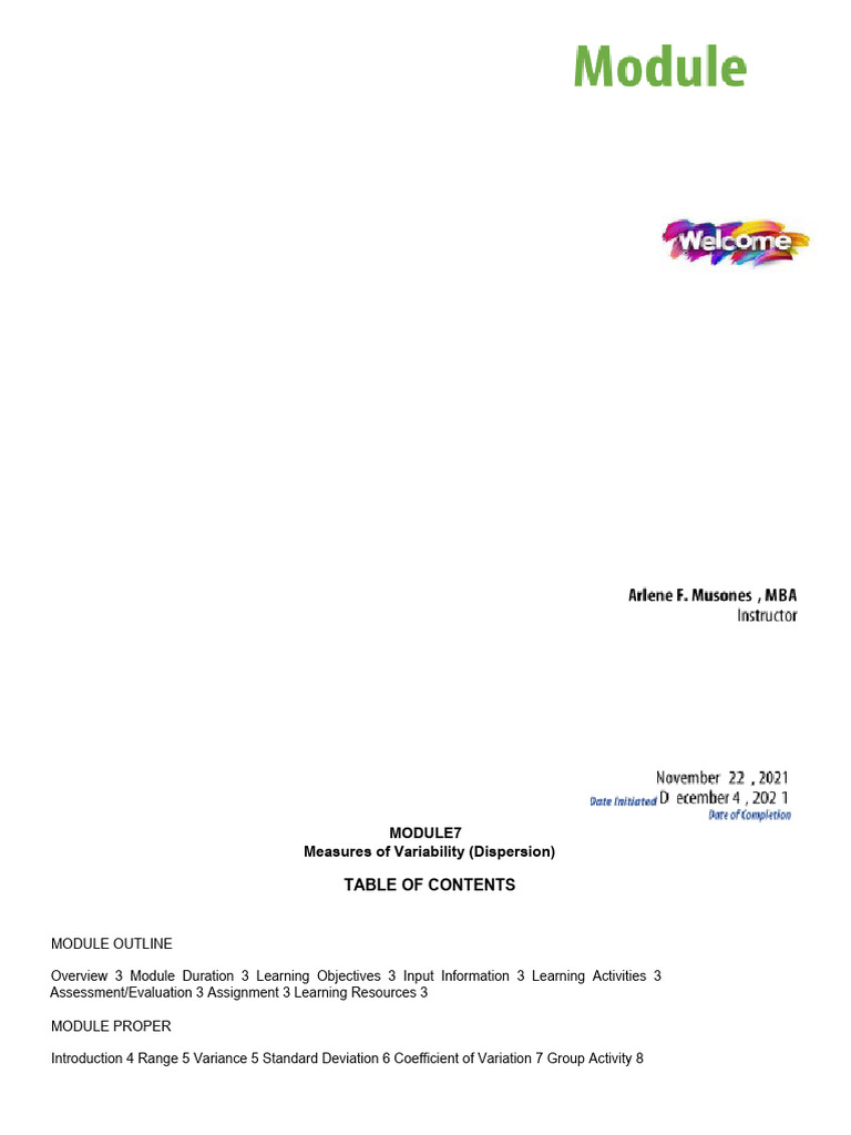 MODULE-7-Measures-of-Variability | PDF