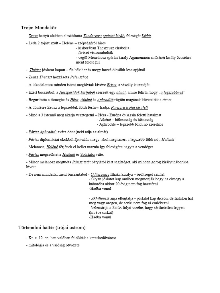 Trójai Mondakör | PDF