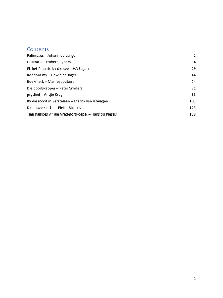 Afrikaans Gedigte(Poems) Notes Grade 12 | PDF