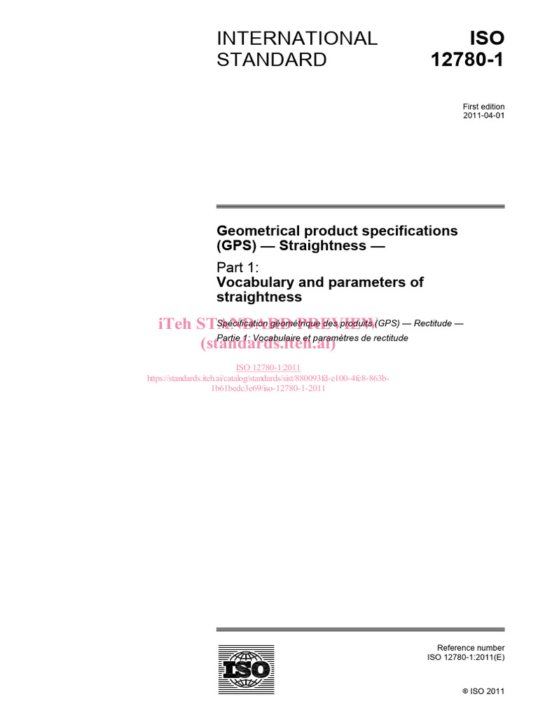 Iso 12780 1 2011 | PDF