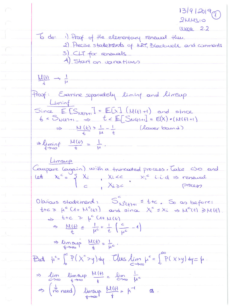 04 Lecture - Renewal Processes | PDF