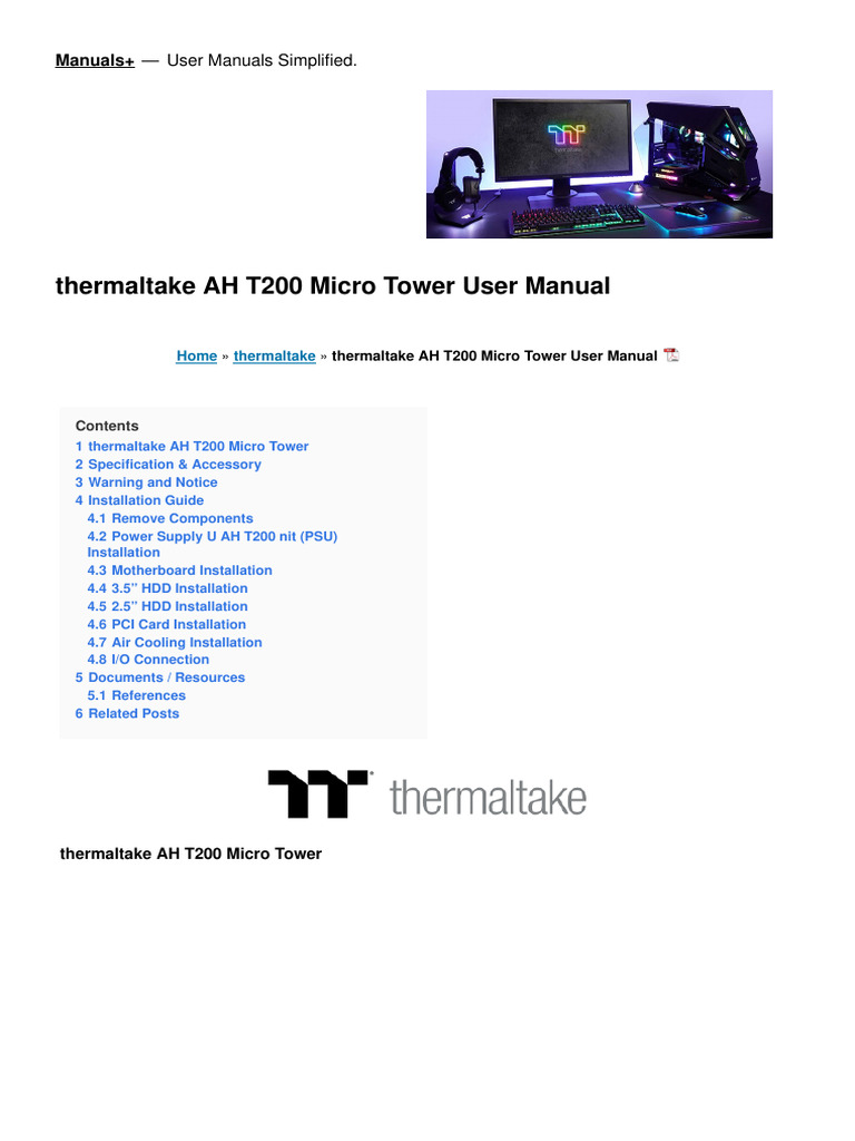 Ah t200 Micro Tower Manual | PDF | Games & Activities | Technology ...