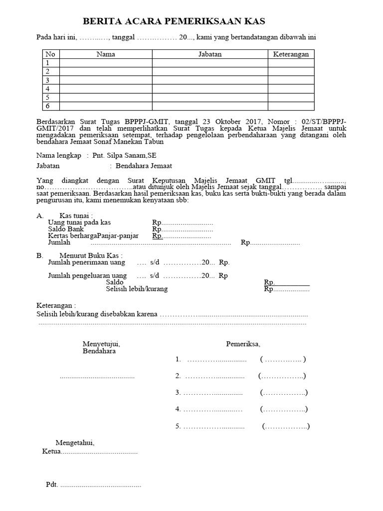 Format Bap Kas | PDF