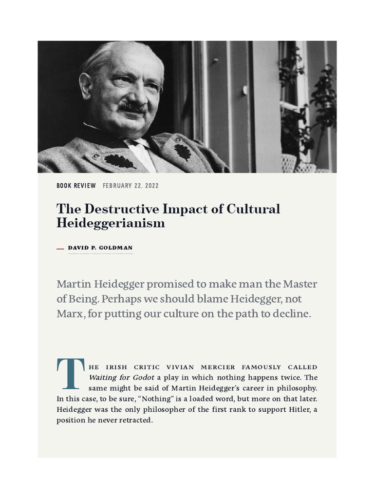 Heidegger's Cultural Decline Impact | PDF | Philosophy | History
