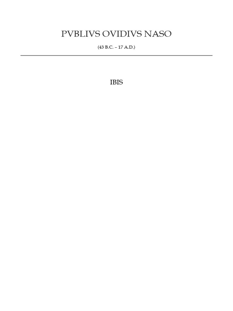 Publius Ovidius Naso - Ibis | PDF