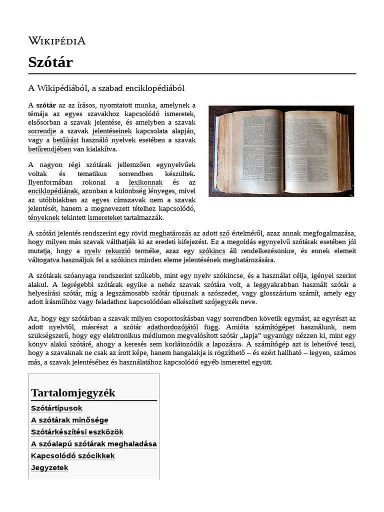 Szótár | PDF