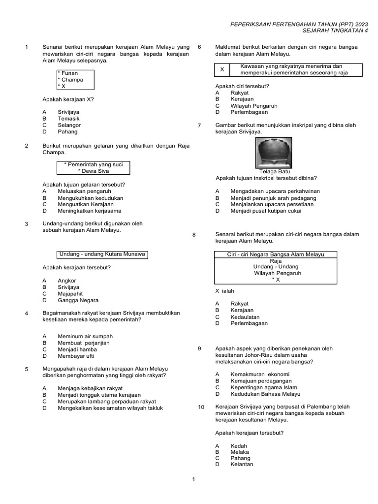 Sejarah T4 K1 2023 | PDF