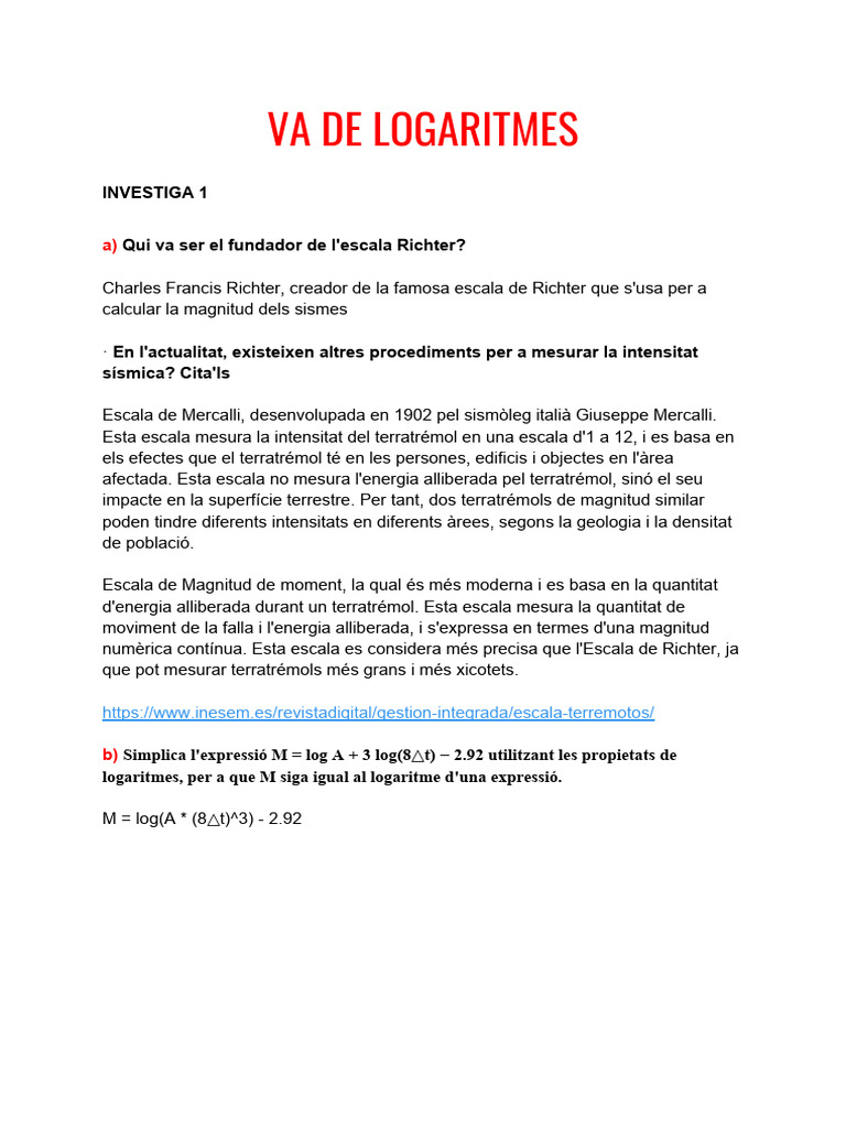 Va de Logaritmes Gogo, Victoria, Andrea | PDF