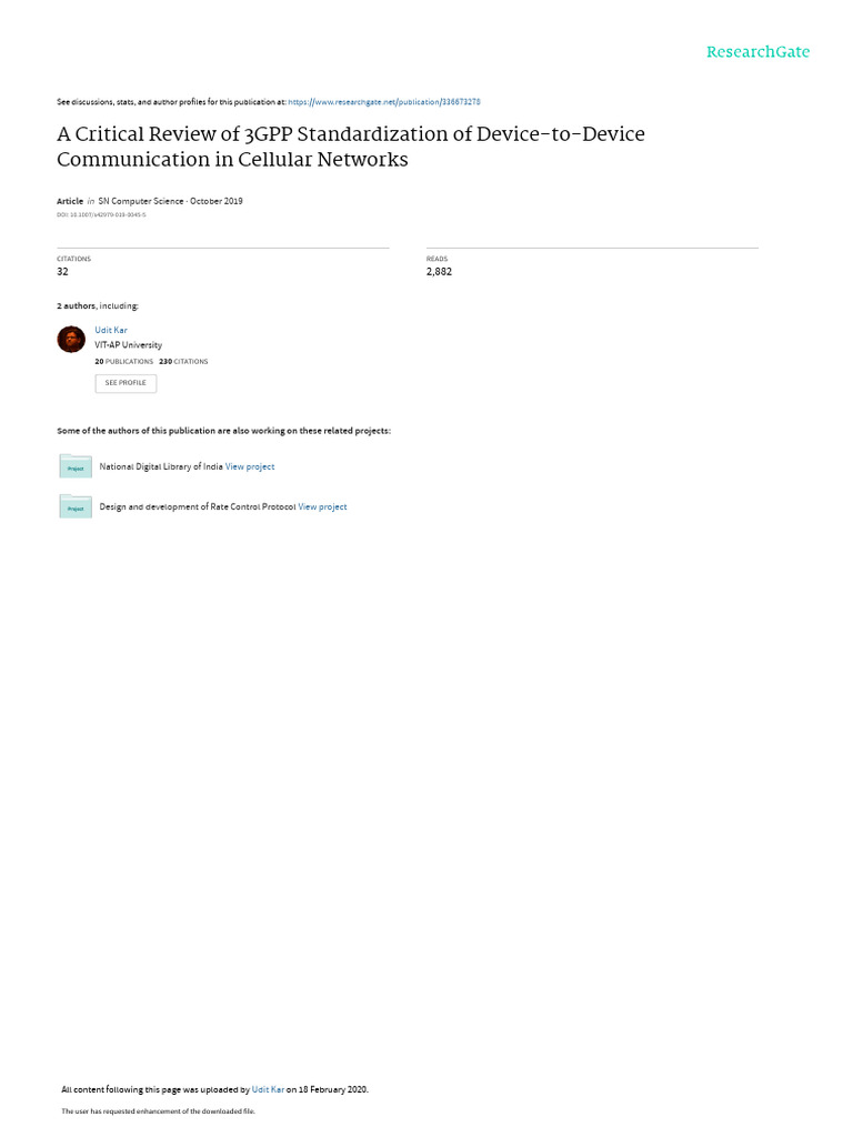 A Critical Review of 3GPP Standardization of Devic Good | PDF