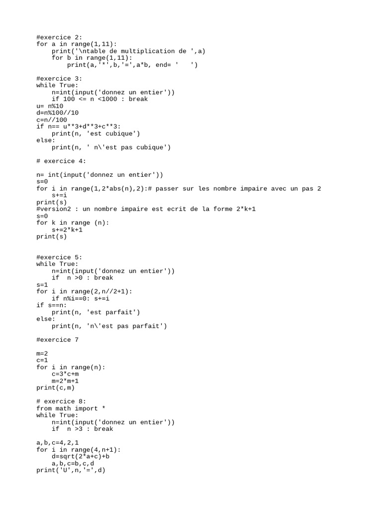 Correction Série Tp2 - Programmation | PDF