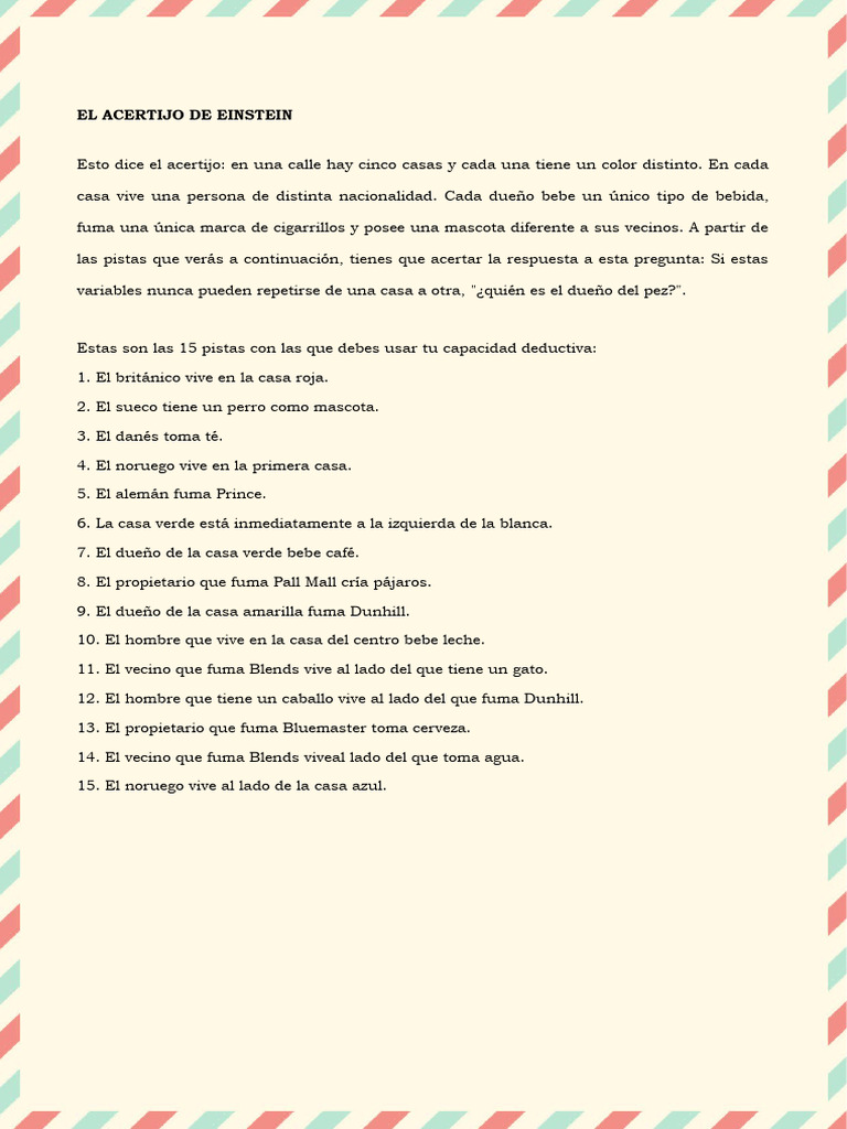 EL ACERTIJO DE EINSTEIN | PDF