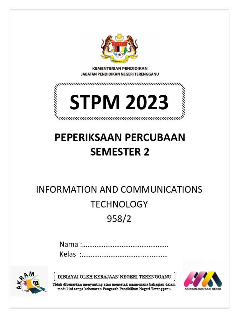 Peperiksaan Percubaan ICT STPM 2023 | PDF