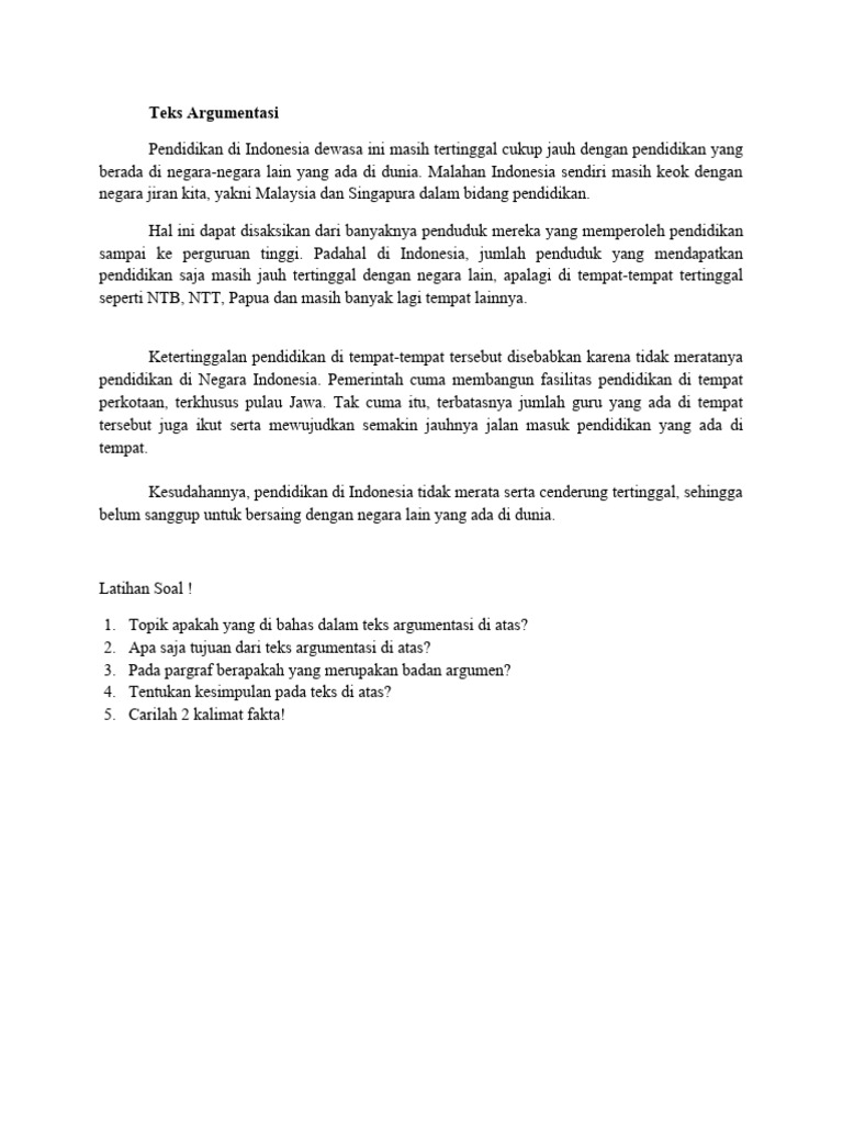 Teks Argumentasi Kelas XI | PDF