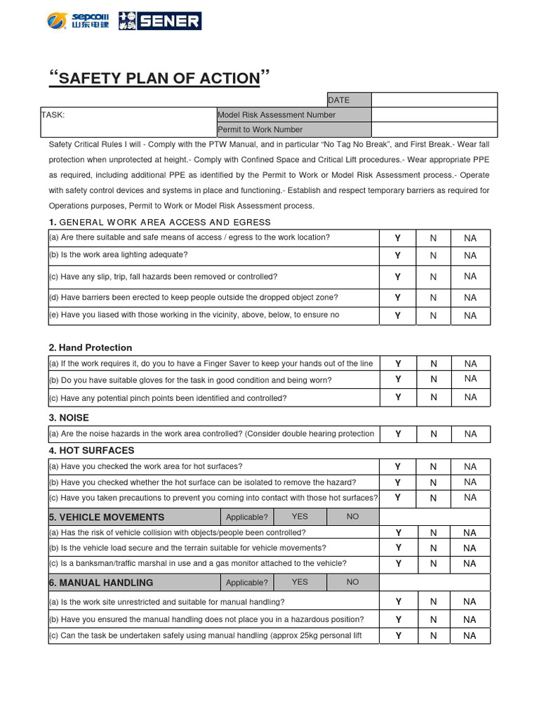 Safety Checklist for Workers | PDF | Personal Protective Equipment ...