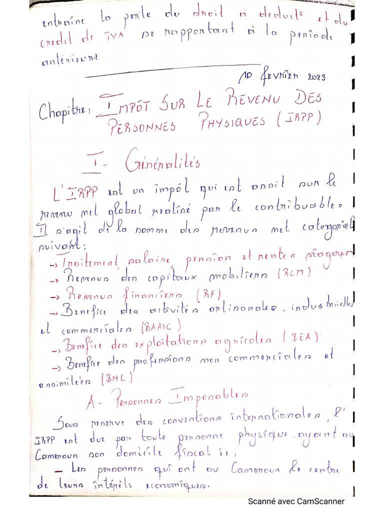 Fiscalité (IRPP) | PDF