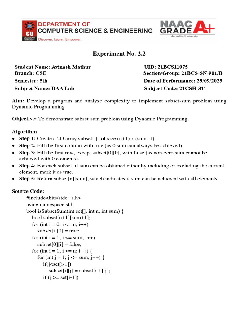 Avinash DAA 2.2 | PDF | Computers | Technology & Engineering