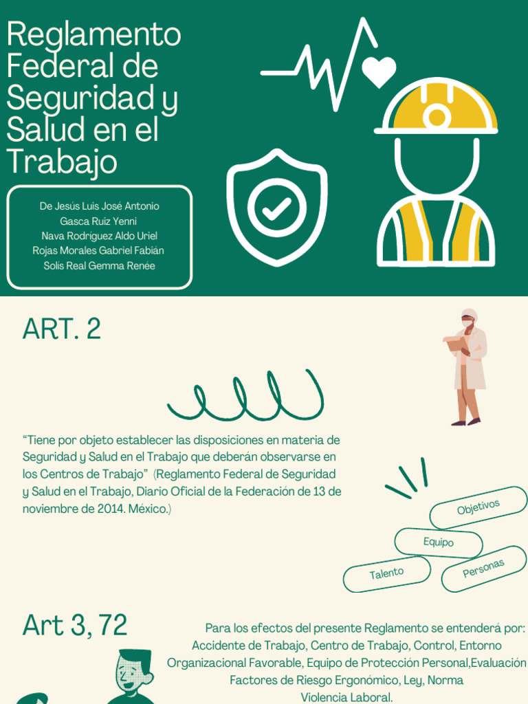Presentación Reglamento Federal de Seguridad y Salud en El Trabajo (Expo) | PDF