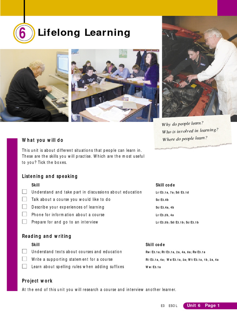Esol E3 Unit 6 | PDF