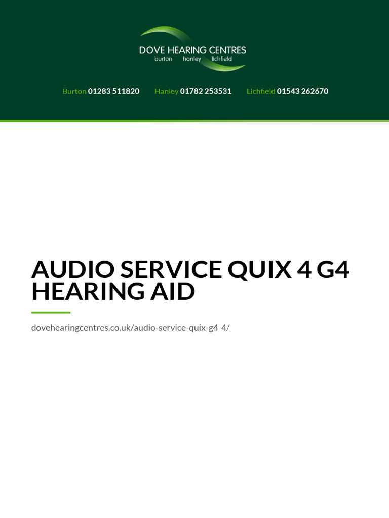 Audio Service Quix G4 4 | PDF