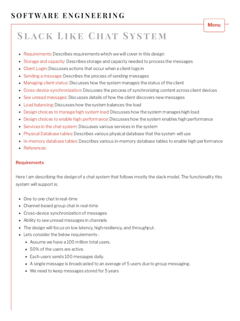 Slack Like Chat System | PDF