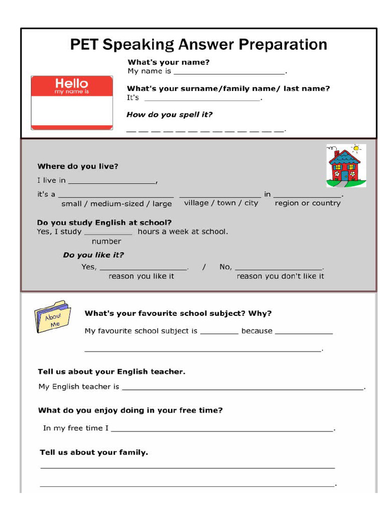 Pet Speaking Practice - 116708 | PDF