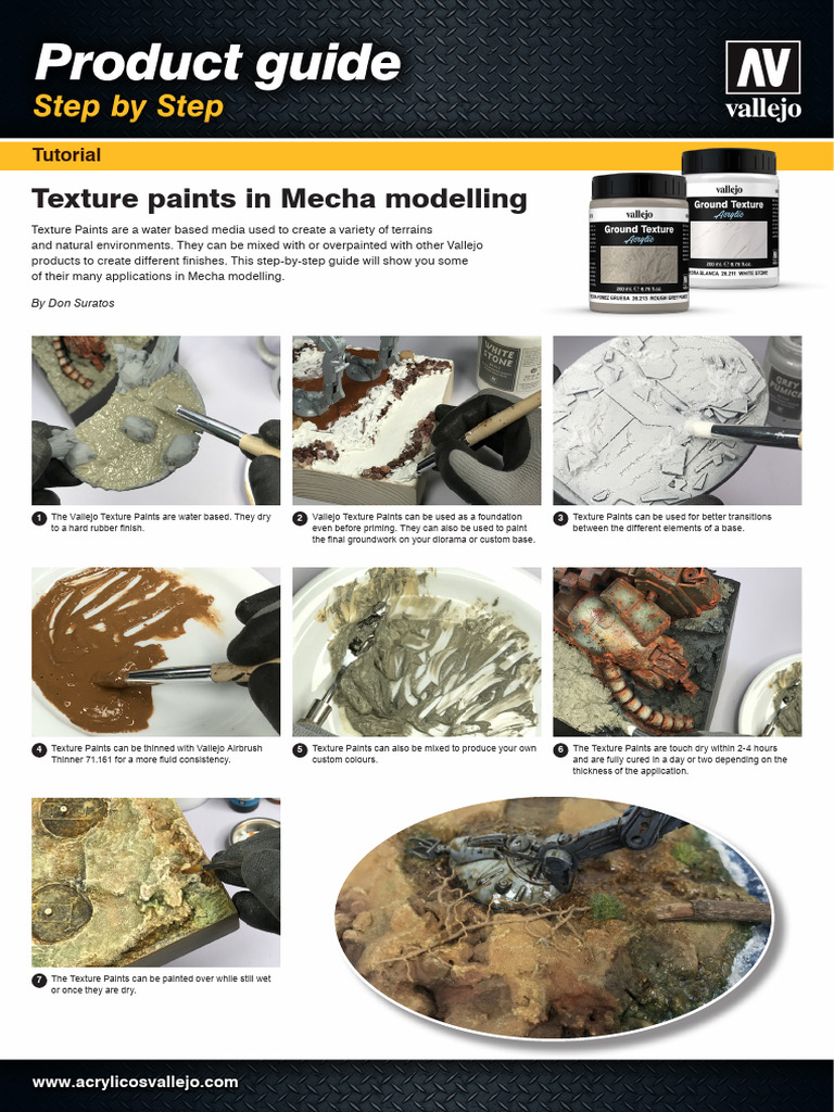 Vallejo Stepbystep Texture Paints in Mecha Modelling EN | PDF