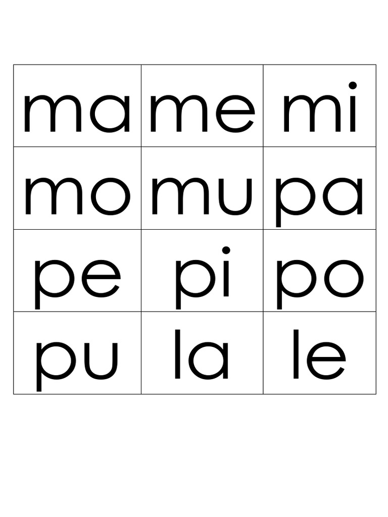 Lista de sílabas en español | PDF