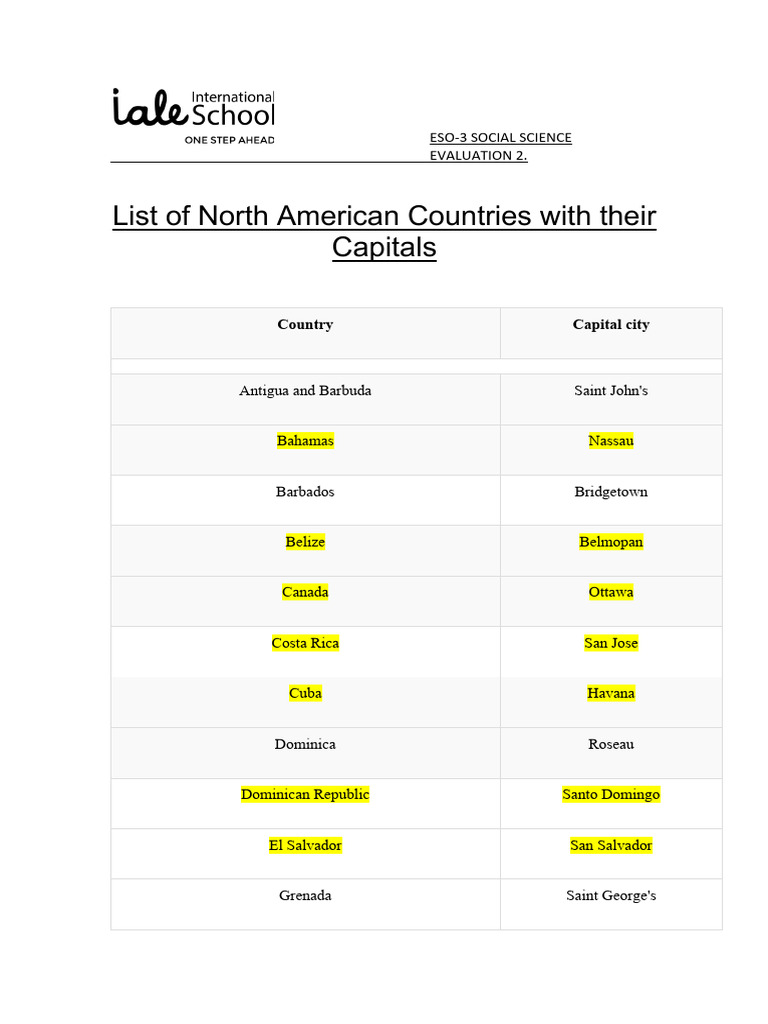 Geography Countries&Capitals | PDF