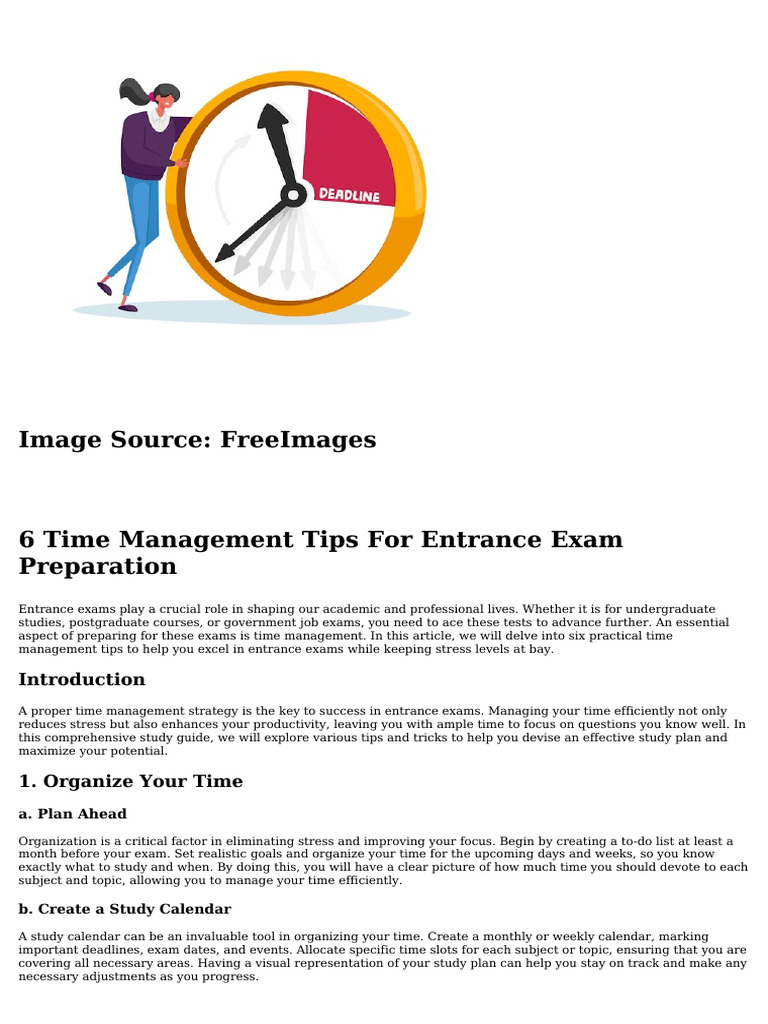 Time Management for Exam Success | PDF | Time Management | Professional ...
