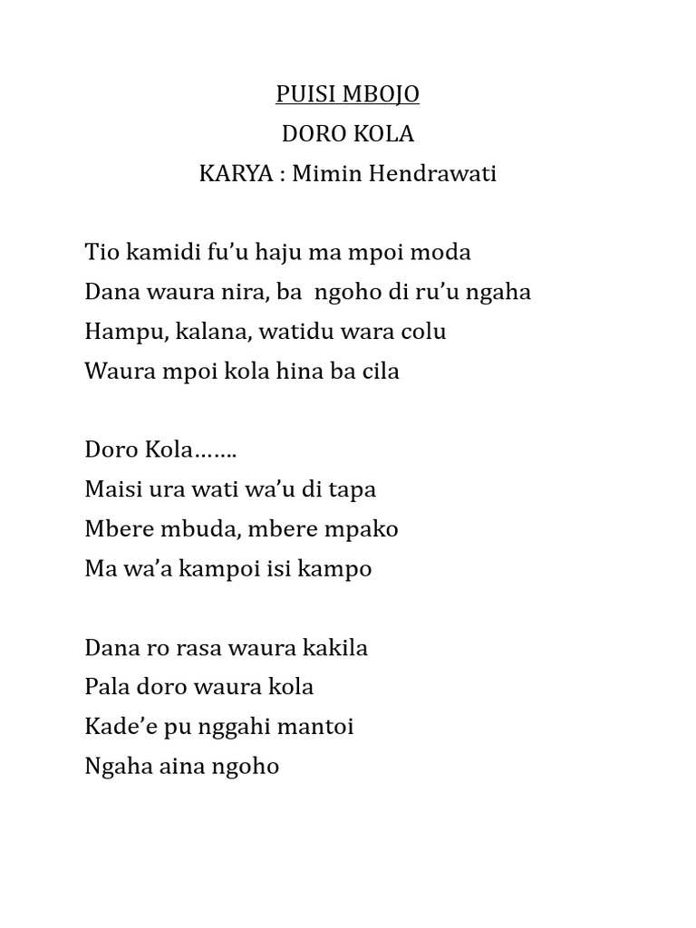 Puisi Mbojo | PDF