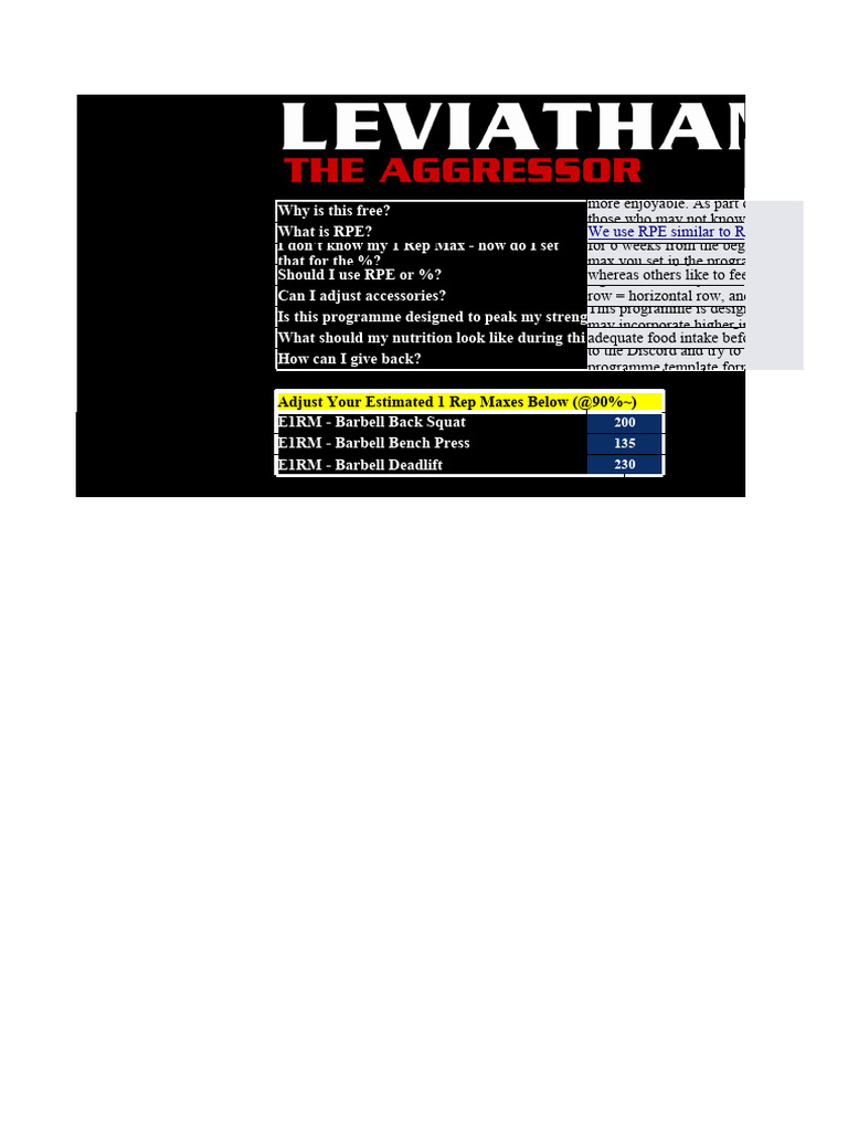 Leviathan - The Aggressor | PDF | Weight Training | Management Of Obesity