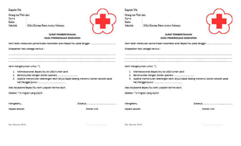 Surat Hasil Pemeriksaan Umum | PDF | Kesehatan Holistik