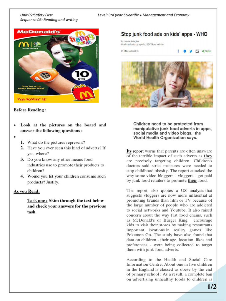 3AS Safety First Reading and Writing Worksheet - pdf2022 | PDF