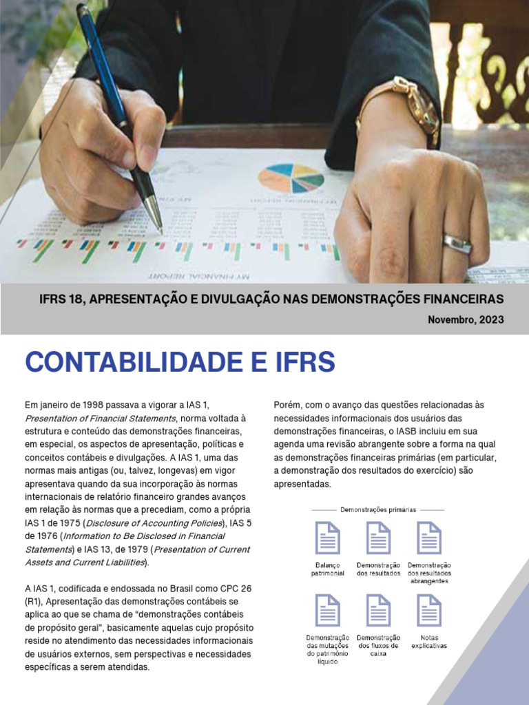 IFRS 18 Apresentação e Divulgação Nas DFs | PDF
